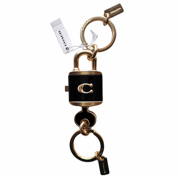 Coach | Accessories | Nwt Coach Lock And Key Bag Charm Key Ring Double ...